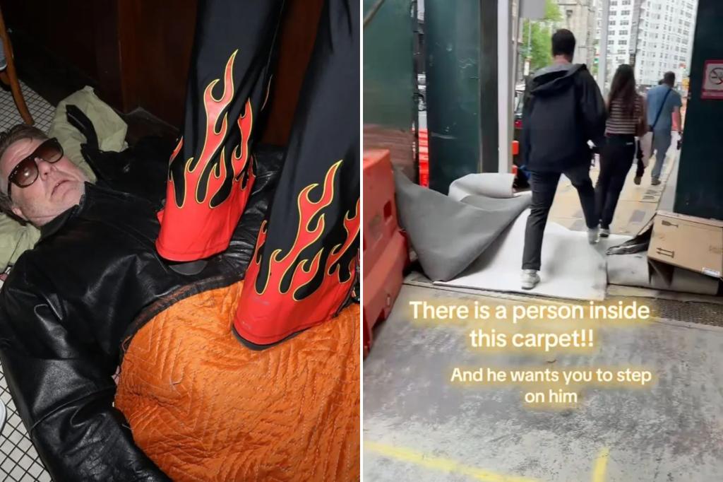 NYC Performance Artist Sparks Controversy with Provocative Sidewalk Stunt